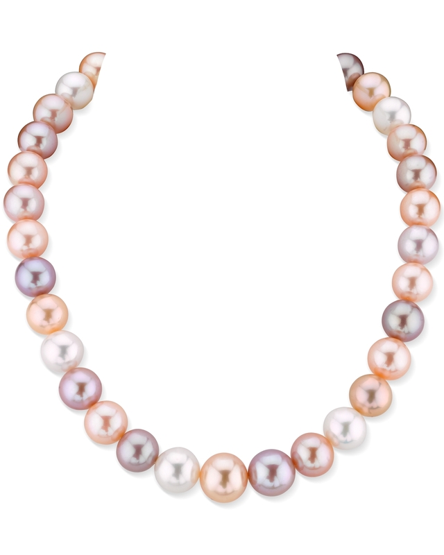 12 13mm Freshwater Multicolor Pearl Necklace Aaa Quality